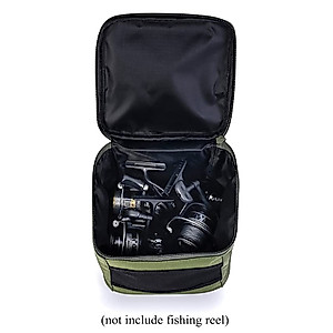Conskyee Fishing Reel Case, Fishing Reel Storage Bag, Oxford Cloth Square Cover Fishing Accessories Bag
