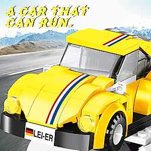 LEBLOCK Building Blocks Toy for Toddlers ,Toys Car Castle Die Cast Vehicles Playsets Building Bricks Set for Kids and Adults - Stem Education Toys ,305 PCS ( Yellow Car )