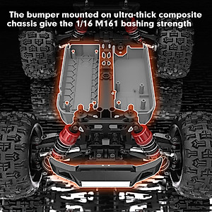 MEW4 1/16 Brushless RC Car, 4X4 Offroad Truck, Portable High Speed RC Car - 42 Km/h for Adults, Electric All-Terrain Stadium Truck
