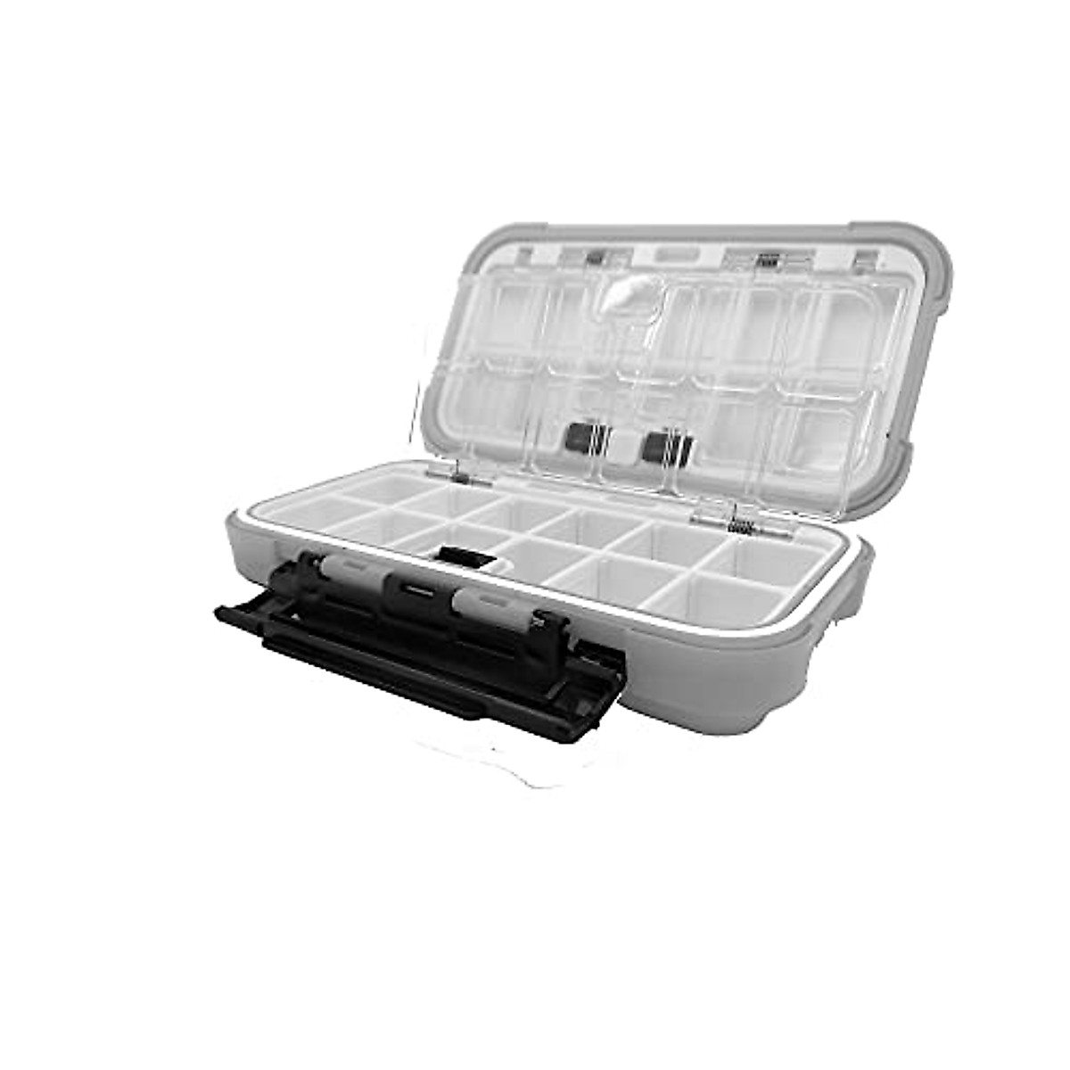 Waterproof Portable Tackle Box Organizer for Vest Small Case Mini Utility Lures Box Kayak fishing Containers For BASS Lures Jewelry Bead for Vest (Gray, MEDIUM)