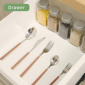 Shelf Liner, wohomuke 24 inch x 20 ft Kitchen Cabinets Liner Non-Stick Drawer Mats EVA Protector Shelving Cupboard Lining (Clear, 24 inch x 20 ft)