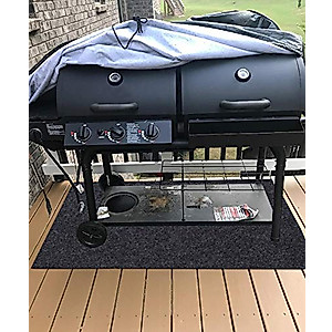 Gas Grill Mat，Premium BBQ Mat and Grill Protective Mat—Protects Decks and Patios from grease splashes,Absorbent material-Contains Grill Splatter，Anti-Slip and Waterproof Backing，Washable (36" x 36")