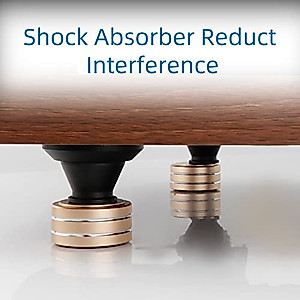 Monosaudio 4Pcs Speaker Isolation Feet Turntable Feet 40x20mm Turntable Audio Isolation feet Replacement with Non-Slip Rubber Rings for Speakers,Amps,Subwoofers,Home Theater,Turntable（Rose Gold）