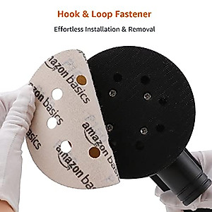 Amazon Basics 8-Hole Hook and Loop Sanding Discs - Assorted Grit, 5-Inch, 100-Pack