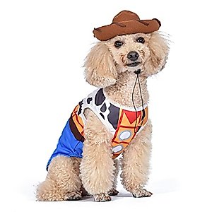 Disney for Pets : Halloween Toy Story Woody Costume - Large - | Cowboy Dog Costume from Toy Story, Halloween Costumes for Dogs, Officially Licensed Dog Halloween Costume, Multicolor
