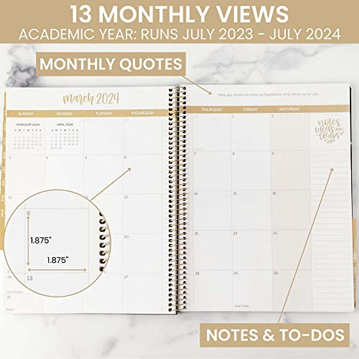 bloom daily planners 2023-2024 (8.5" x 11") Academic Year Day Planner (July 2023 - July 2024) - Weekly/Monthly Dated Agenda Organizer with Tabs - Zodiac