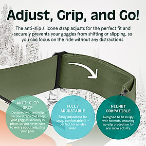 Retrospec Traverse Ski Goggles for Men and Women UV Protection, Over Glasses Anti-Fog, Scratch Resistant Snow Goggles for Skiing and Snowboarding