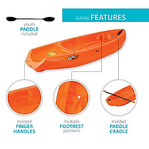 Lifetime 90479 Youth 6 Feet Wave Kayak with Paddle, Orange