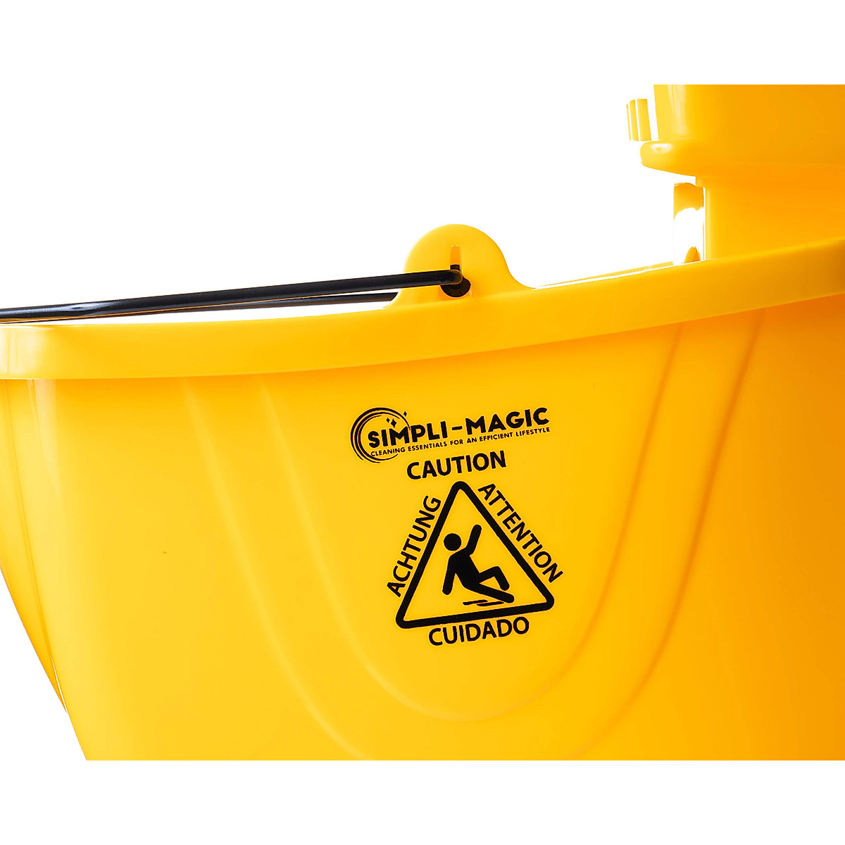 Simpli-Magic Side Press Wringer Combo Commercial Rectangular Mop Bucket on Wheels, 35-Quart, Yellow