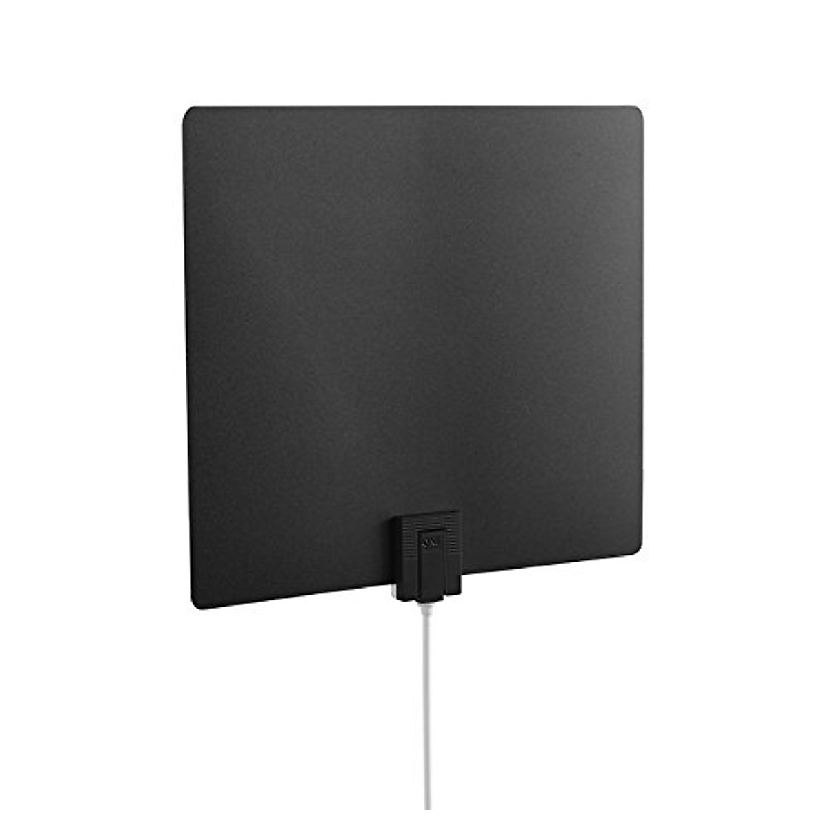 One For All Amplified HDTV Antenna for 1080P 4K Free TV Channels, 60 Miles Long Reception Range, External Signal Booster and 10ft Coax Cable Included, Thin Dual Color Design White/Black, Model 14551