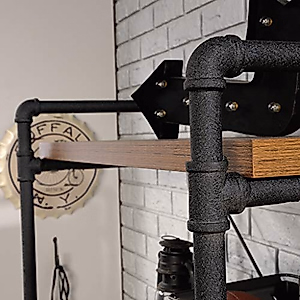 Sauder Iron City Tall Bookcase/Book Shelf, Checked Oak Finish