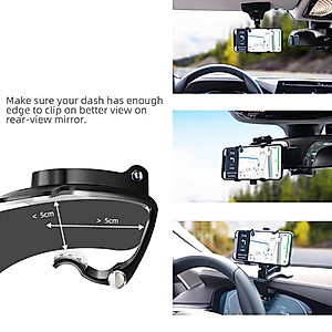 Peiiwdc Car Phone Holder Stand Universal Fit Sturdy Stand Save Space Easy to Operate Rotate Freely for Sun Mount Cell Phone Holder Clip Car Mount Clamp Dashboard