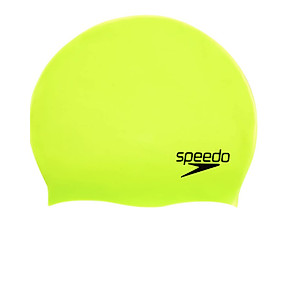 Speedo Junior Solid Silicone Swim Cap Shocking Lime Latex Free Ages 6-14