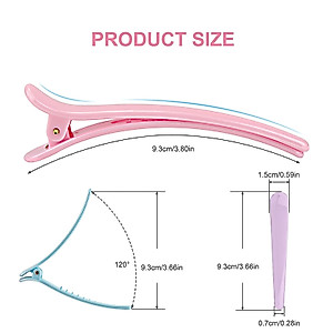 Rioa Hair Clips - 12 Pack Multicolor Plastic Duck Teeth Clips for Women's Styling and Sectioning. Non-slip for Thick & Thin Hair - Professional Salon Quality