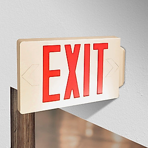 eTopLighting [2 Pack] LED Exit Sign Emergency Light, Wall or Ceiling Mount LED Exit Lighting, Battery Backup, Red Lettering, AGG2498