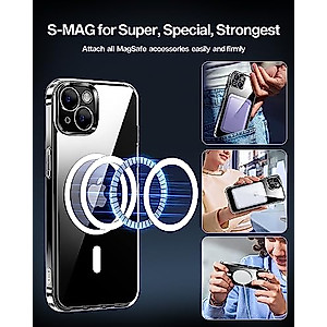 Dssairo Magnetic for iPhone 13 Mini case，with 2 Screen Protector，Full Camera Protection [Compatible with MagSafe] Shockproof Phone Protective Bumper Cover，Anti-Scratch (Clear)…