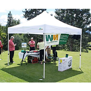 Ontheway 10'x10' Ez Pop-up Canopy Tent Commercial Instant Canopies with Roller Bag and 4 SandBags (White)