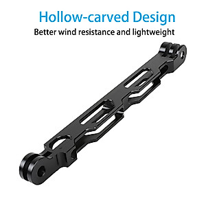 PellKing Black Aluminum Alloy Extension Arm for Insta360 Cameras, 25cm Long