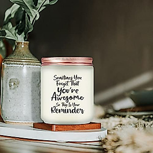 Volufia Sometimes You Forget That You're Awesome Candle - Inspirational Gifts for Women - Thank You Gifts for Coworker, Best Friends -Teacher Appreciation Gifts - Funny Cancer Gifts for Women