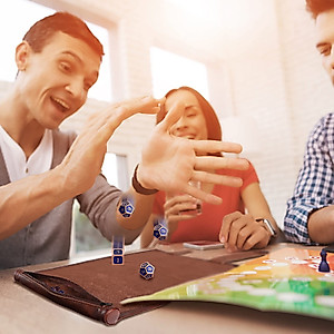 Civaner Dice Mat Tray Rolling Mat with Zipper PU Leather Folding Scroll Dice Bag Dice Holder Dice Table Christmas Game Accessories(Brown, Black)