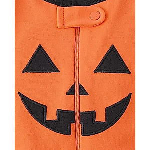 The Children's Place Baby Toddler, Halloween Pajamas, Cotton, Pumpkin One Piece, 3-6 MONTHS