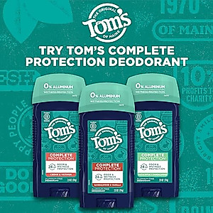 Tom's of Maine Complete Protection Aluminum-Free Natural Deodorant for Men, Sandalwood & Vanilla, 2.6 oz