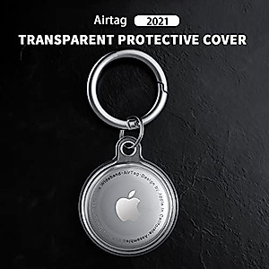 AICase Full Body 360 Protection Clear Case Compatible with 2021 Apple AirTag, Protective Case with Keychain for Pets Dogs Cats Keys