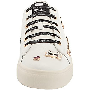 Karl Lagerfeld Paris Cate Shoes – Sneakers for Women with Iconic KLP Pins, Bright White, 11
