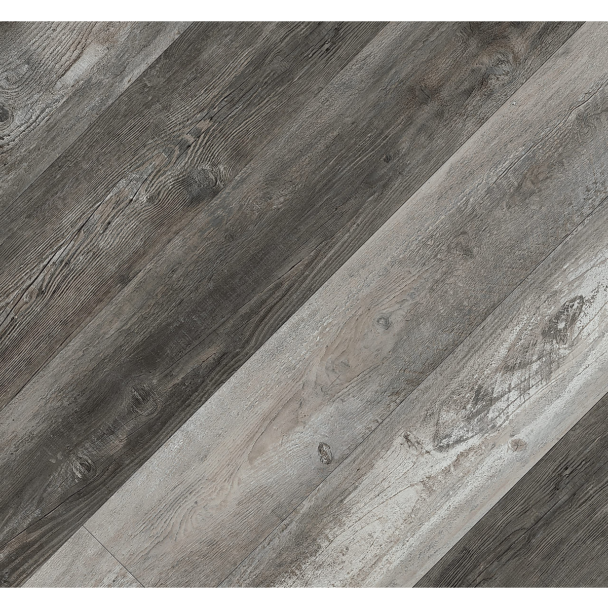 MSI McKenna 7 in. x 48 in. Luxury Vinyl Flooring, Rigid Core Planks, LVT Tile, Click Lock Floating Floor, Waterproof LVT, Wood Grain Finish, Digby Gray-Dark, 23.77 Square Feet