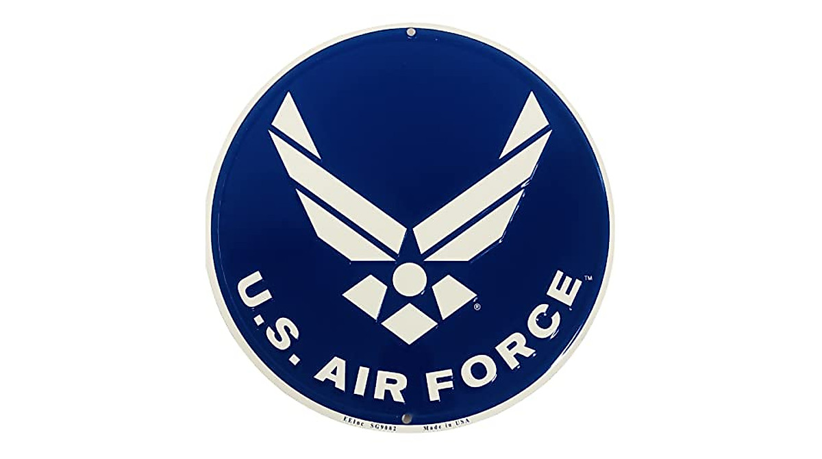 USAF Air Force Logo Aluminum Sign - 12" Patriot Decor & Gift