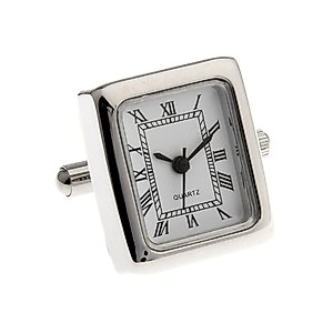 MRCUFF Real Working Watch Pair Cufflinks in a Presentation Gift Box & Polishing Cloth