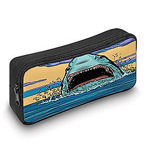 Dangerous Aggressive Shark in The Ocean Pencil Case Pencil Pouch Coin Pouch Cosmetic Bag Office Stationery Organizer