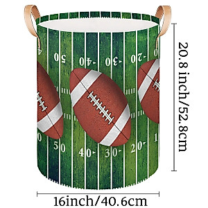 Large Laundry Hamper American Football Field Sport,Collapsible Laundry Basket,Dirty Cloth Hamper,Storage Basket Bin for Blankets Dirty Cloth Toy in Laundry Room Living Room Bedroom Colleage Dorm