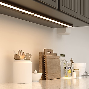 LAGOM 22" Direct Wire Dimmable LED Under Cabinet Lights, Selectable 2700K/4000K/5000K, Selectable Brightness, White Finish, UC0122WH27