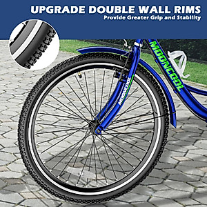 Barbella Adult Tricycle 7 Speed 3 Wheel Bike Adult Trikes, Three-Wheeled Bicycles Cruise Trike with Basket for Seniors, Women, Men for Recreation Shopping (26", Blue)