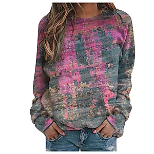 fine clothes Long Sleeve Shirts for Women Pack, Teen Womens Long Sleeve Tops Tie Dye Hoodies Cute Oversized Long Sleeve Cool Shirt Aesthetic Comfy Sweatshirts Christmas Sweaters for Women
