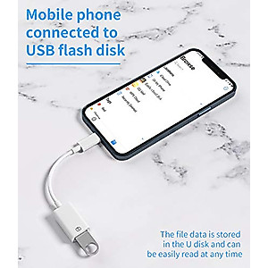 Lightning Male to USB Female Adapter OTG Data Sync Cable Compatible with Iphone13 11 12pro Max Mini XR X XS 8 7 SE Plus for Apple Ipad Air,Camera,3.0 Mouse,Keyboard,Hub,Midi Port Adaptador Connector