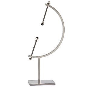 JUXYES Silver Toned Sphere Holder Caliper Stand, Hold 1-1/2 to 5, Caliper Style Display Stand for Mineral, Ornament, Gem, Shell, Coin, etc