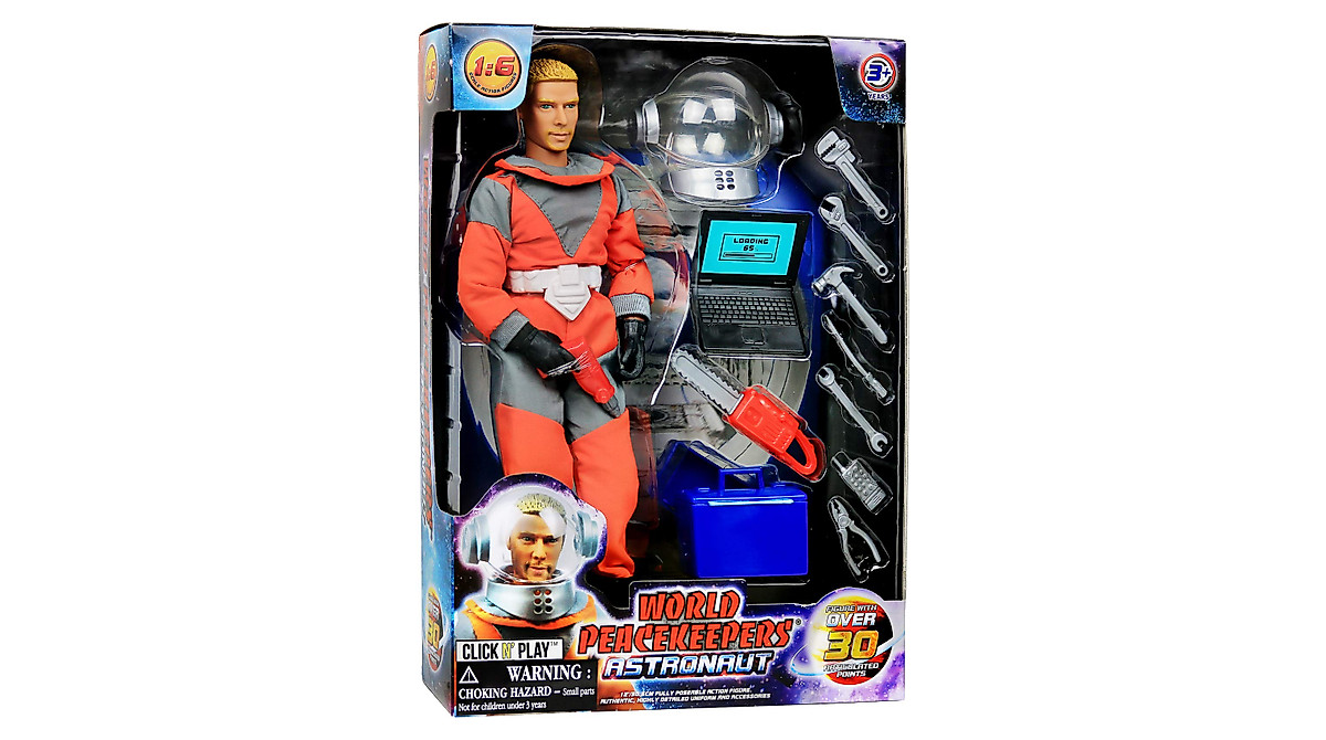 Click N' Play 12" Astronaut Action Figure Space Playset for Kids