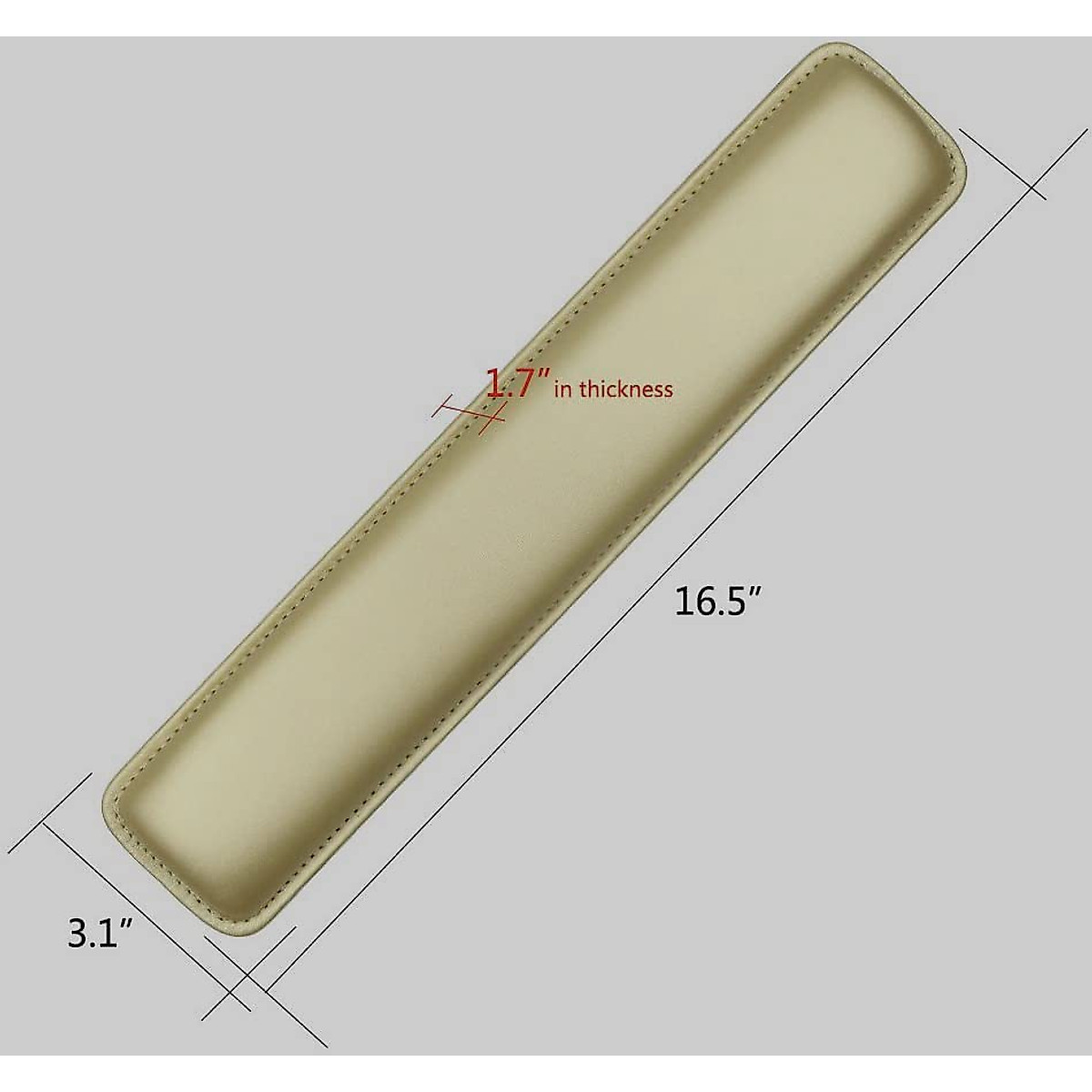 Keyboard Wrist Rest Pad,Soft PU Leather Wrist Support with Interior Soft Cushion Foam for Office/Computer/Laptops/Keyboard,Easy Typing & Pain Relief,16.5" Gold