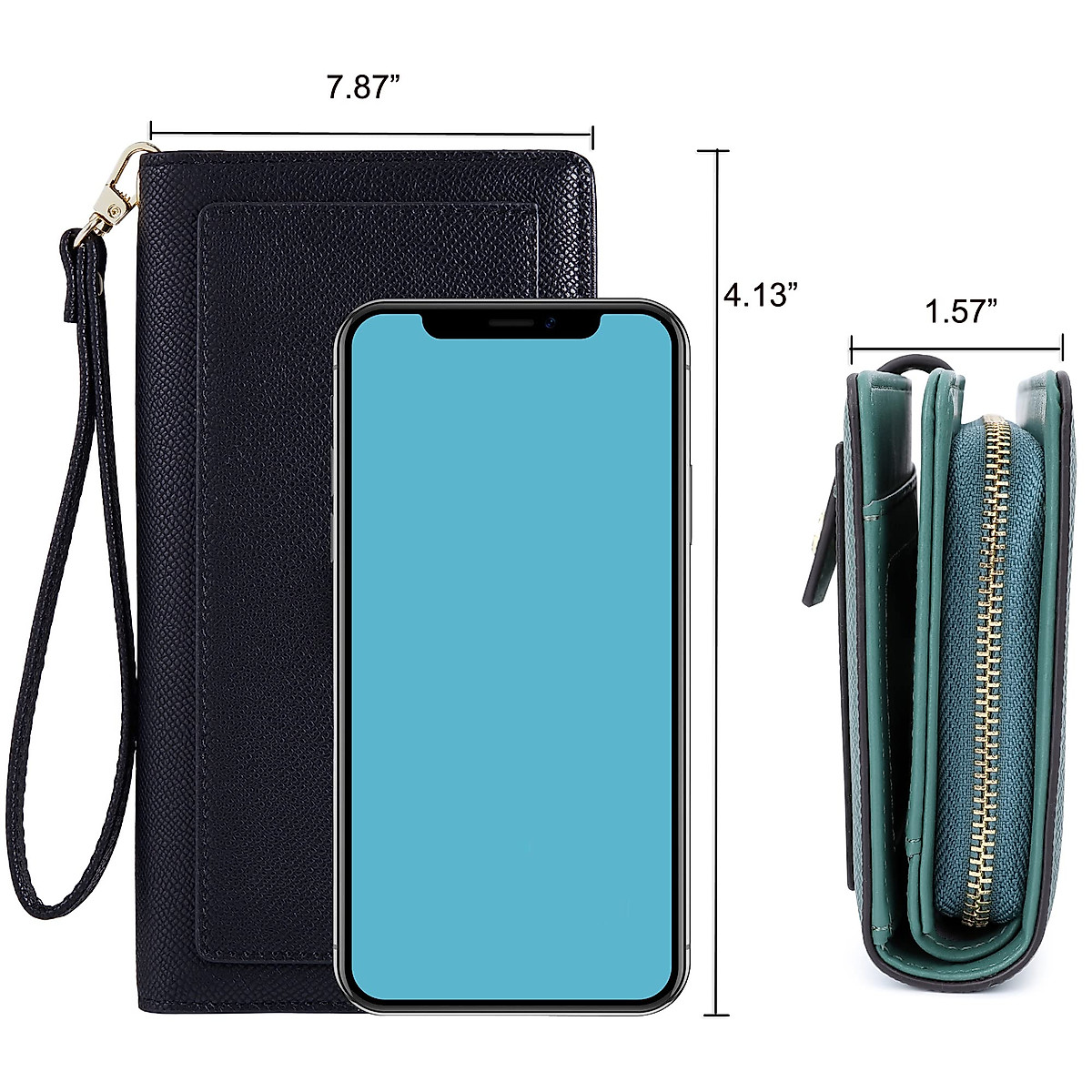 Fanaztee Women's Leather Organizer Wallets Clutch Purse with Checkbook and Cards Holder - 2 Styles