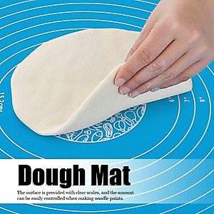 Silicone Dough Mats, Non-Slip Pastry Mats Kneading Mat with Scales Measurement Large Non Stick Kitchen Baking Mat for Rolling Kneading Dough 50 * 70 cm (Blue)