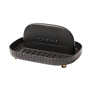 Utensil Rest Holder for Kitchen Counter Spoon Rest Cooking Ladle Spatula Lid Holder Kitchen and Grill Utensil Organizer for Countertop Stove Top (Black)