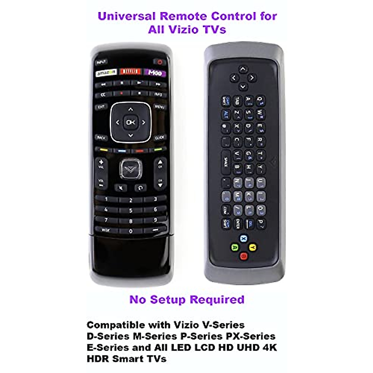Universal Remote Control for Vizio Smart TV Remote Compatible with All Vizio LCD LED HDTV Smart TVs Including Dual Side QWERTY Keyboard