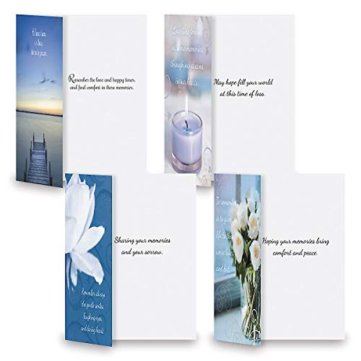 Mega Sympathy Greeting Card Value Pack - Set of 40 (20 designs), Large 5" x 7", Sympathy Cards with Sentiments Inside, White Envelopes
