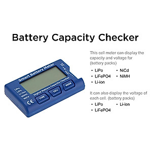MaximalPower 5-in-1 Battery Meter, Intelligent Cell Meter Digital Battery Checker Battery Balancer for LiPo / LiFePO4 / Li-ion / NiCd / NiMH Battery Packs