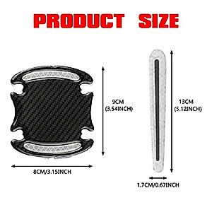 8Pcs Universal 3D Car Door Handle Paint Scratch Protector, Reflective Stripe Stickers Anti-Scratch Car Outdoor Safety Warning Marker