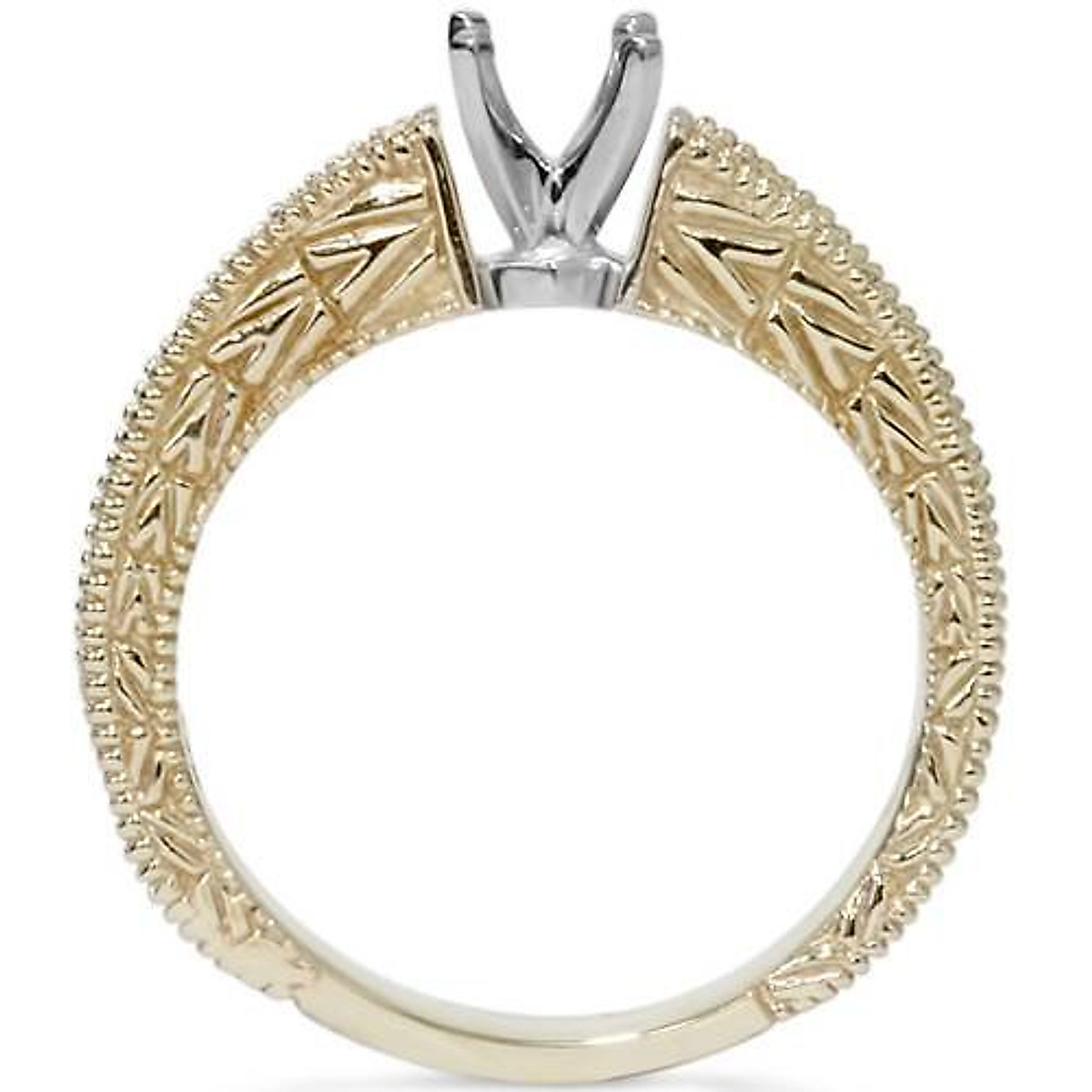 P3 POMPEII3 Gold 1/4ct Diamond Engagement Semi Mount Ring Setting - Size 8