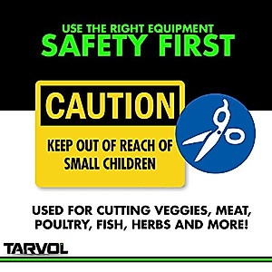 Multi-Purpose Kitchen Shears (Smooth Cutting Technology) 8" Stainless Steel Cooking Scissors w/Nut Cracker Handle - Incredibly Sharp - Perfect for Cutting Meat, Herbs, Vegetables, Poultry, and Nuts
