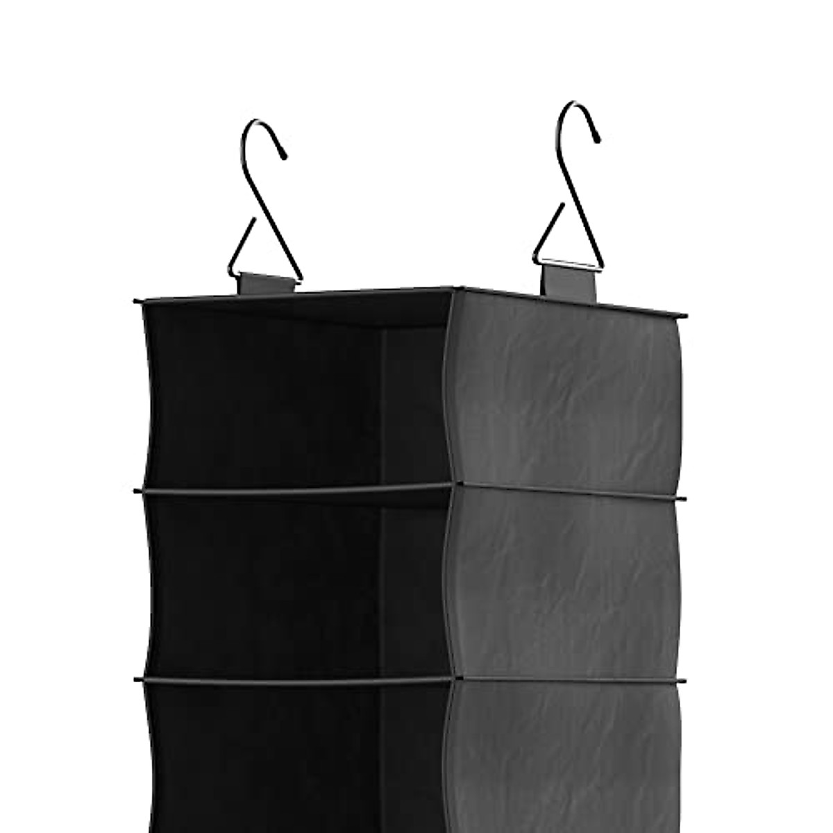 ClosetMaid 20502 10-Shelf Fabric Hanging Closet Organizer for Shoes, Hats, Handbags, Clothes with Charcoal Black Finish